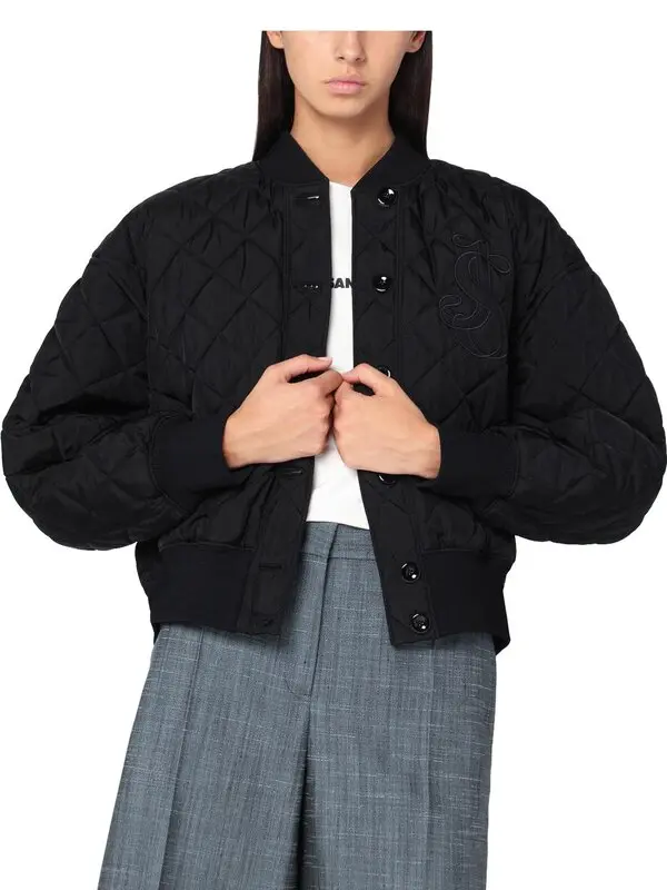 JIL SANDER Quilted Bomber - Black