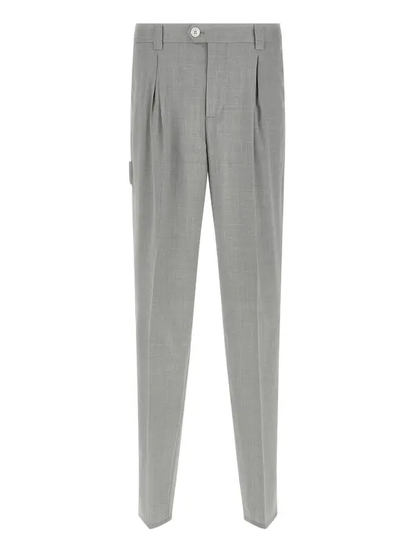 Brunello Cucinelli Mélange Virgin Wool Trousers - Gray