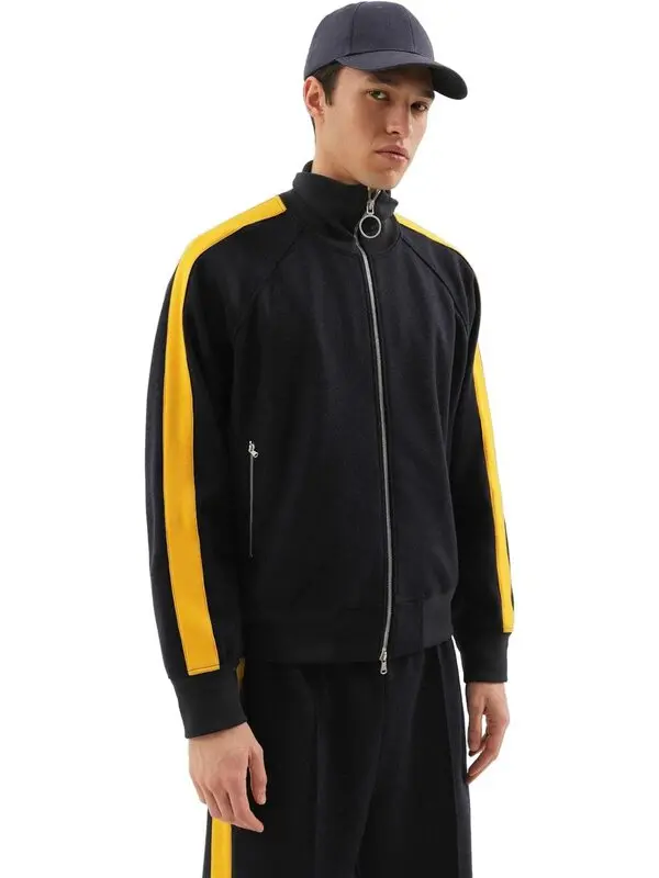 1989 STUDIO Striped Wool Track Jacket - Blue