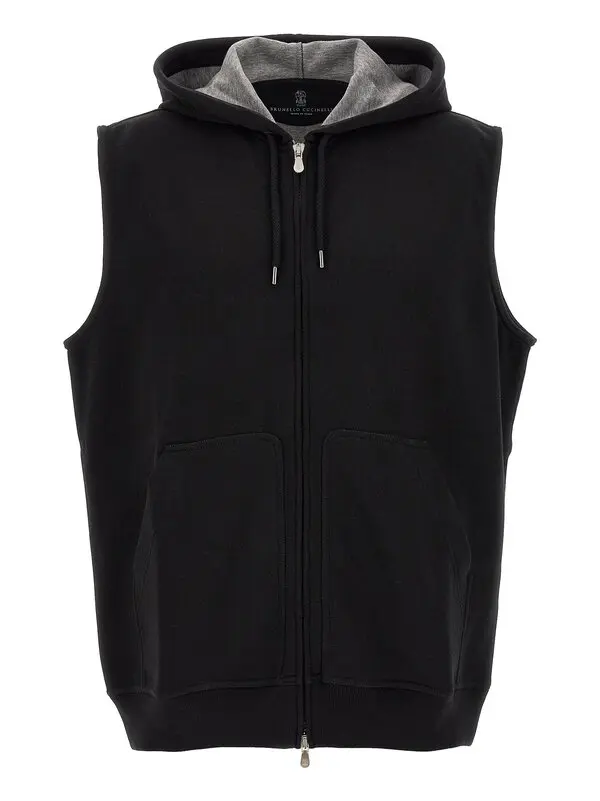 Brunello Cucinelli Hooded Vest - Black