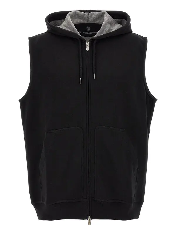 Brunello Cucinelli Hooded Vest - Black