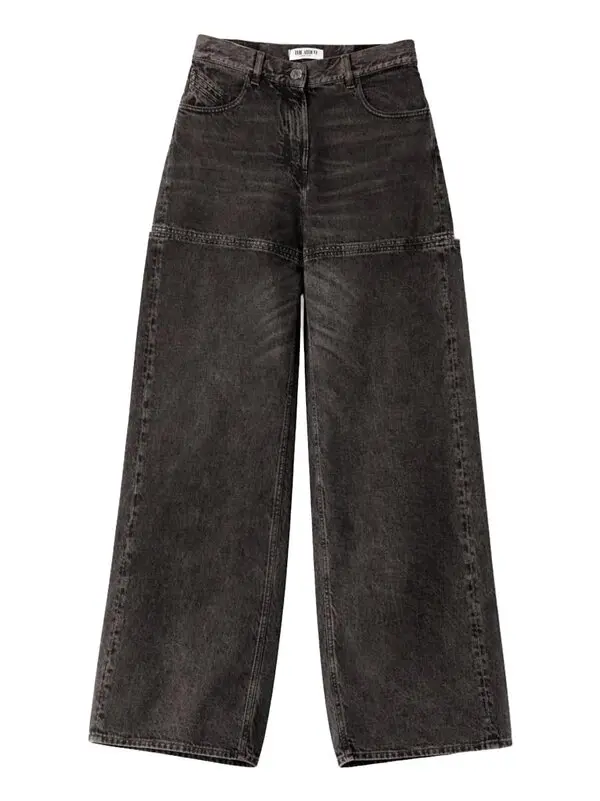 Attico Cutout Detail Denim Pants - Black