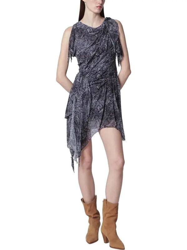 Isabel Marant Étoile Silk Asymmetrical Mini Dress - Blue