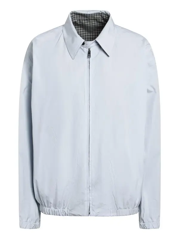 Prada Reversible Light Blue Jacket With Check Pattern - Gray