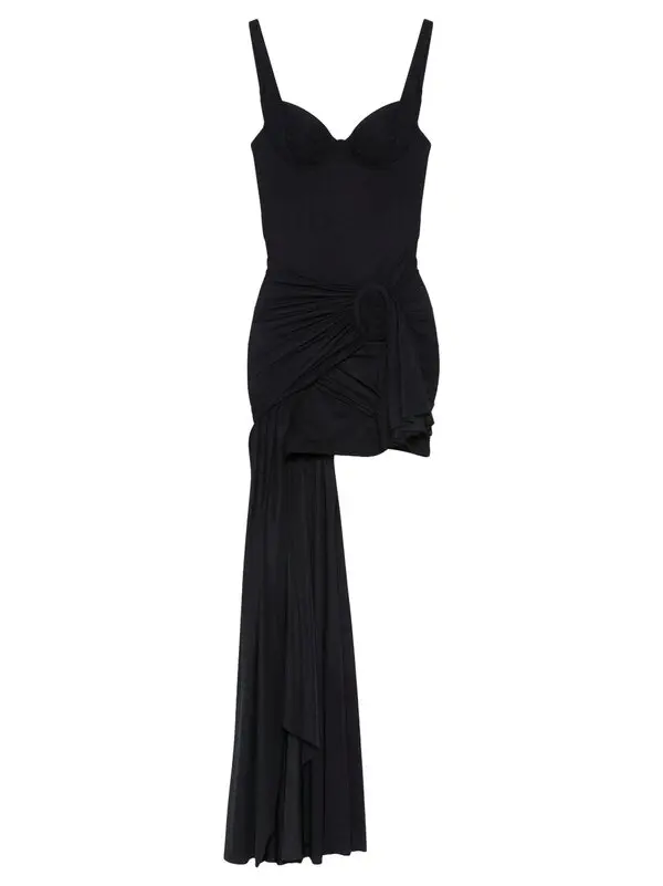 Balenciaga Draped Mini Dress - Black