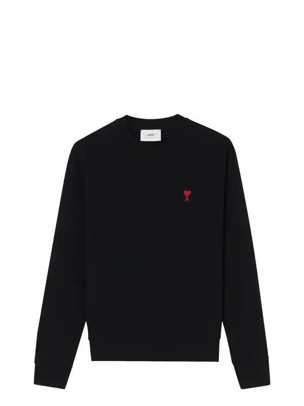 AMI Paris De Coeur Cotton Sweatshirt - Black