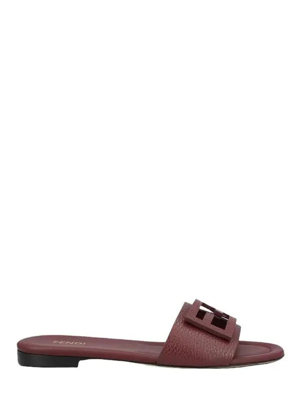 Fendi Leather Slides - Red