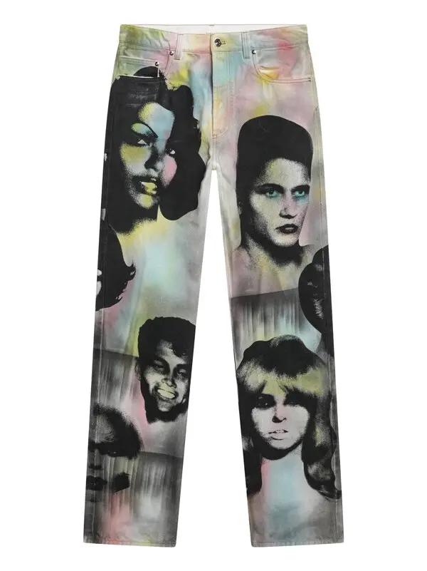 Versace Straight Jeans With The Party Print - Multicolor