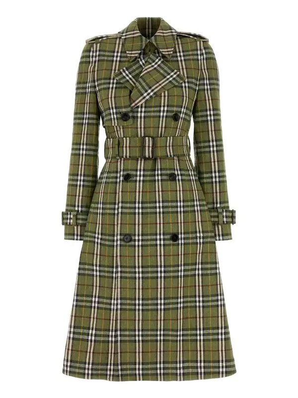 Burberry Embroidered Stretch Linen Trench Coat - Multicolor