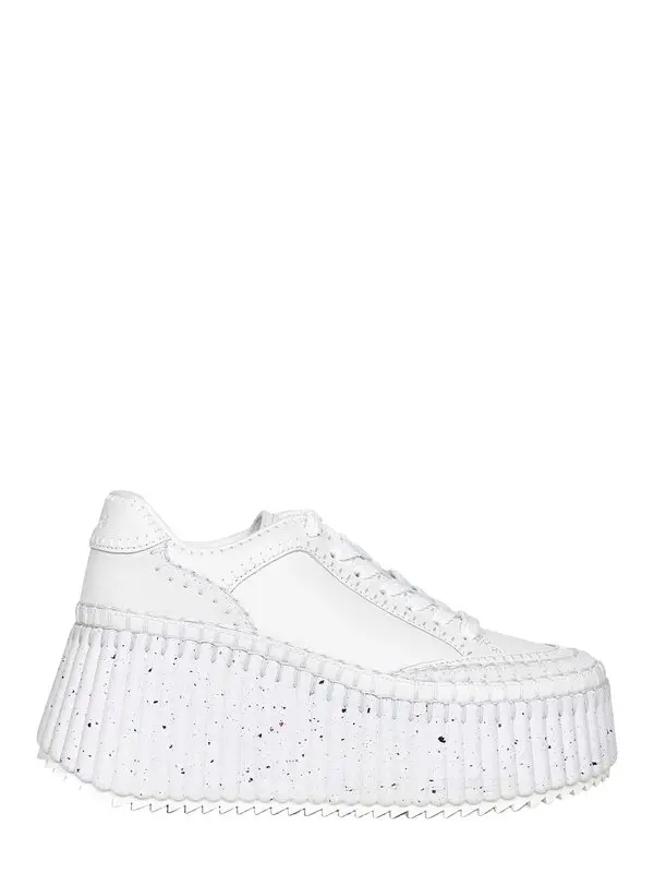 Chloé White Nama Wedge Sneakers - Multicolor