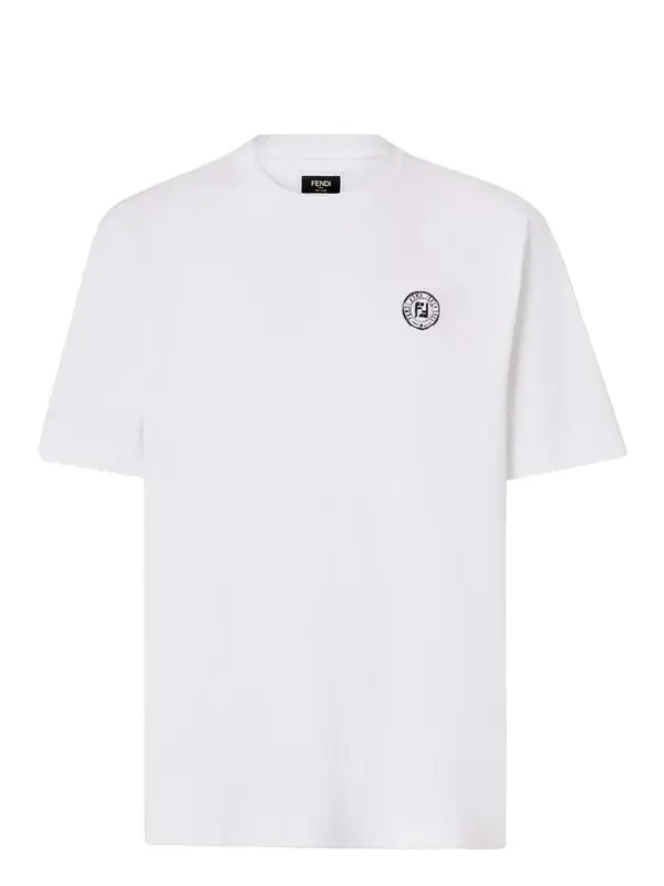 Fendi Cotton T-shirt With Ff Embroidery - Multicolor