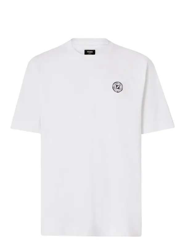Fendi Cotton T-shirt With Ff Embroidery - Multicolor