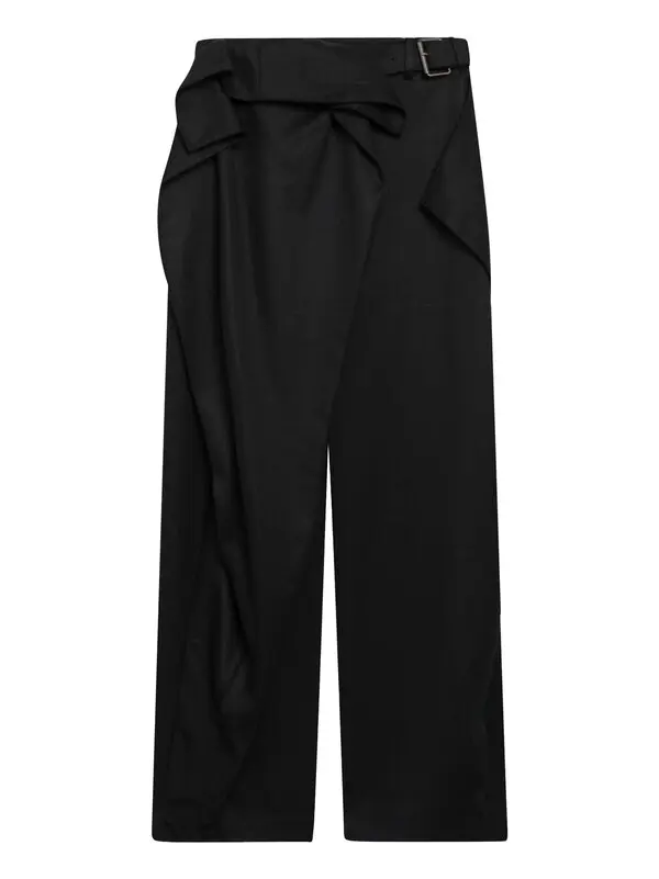 JW Anderson Wool Trousers With Turned-up Waist - Black