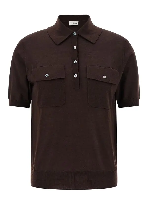 P.a.r.o.s.h Wool, Silk, And Cashmere Blend Linfa26 Polo Shirt - Brown