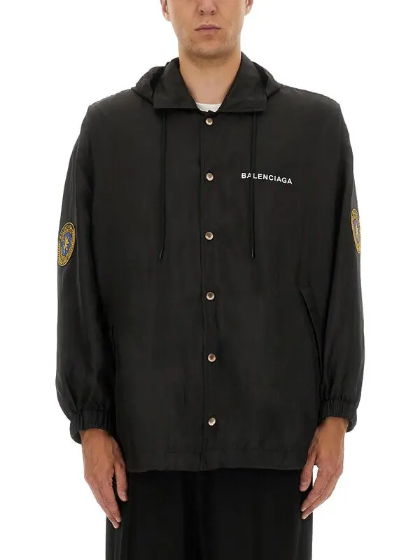 Balenciaga Oversized Windbreaker Jacket - Black