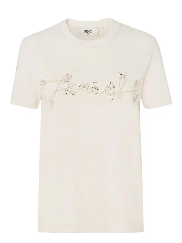 Fendi Cotton Blend Short Sleeve T-shirt - Multicolor