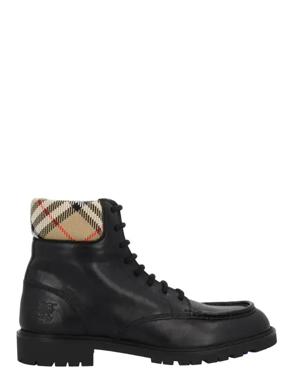 Burberry Rogue Leather Combat Boots - Black