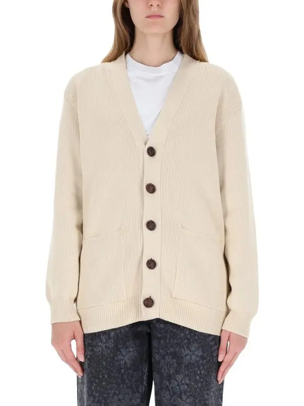 GOLDEN GOOSE Logo Cardigan - Cream