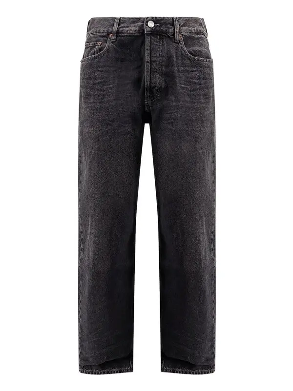 Saint Laurent Long Mick Black Denim Trousers - Multicolor
