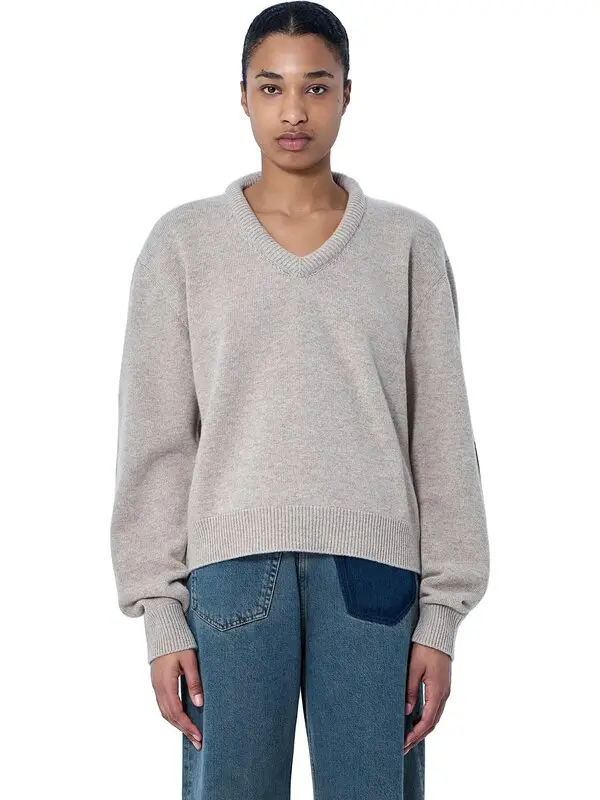 Acne Studios Open Back Wool Knit Sweater - Cream