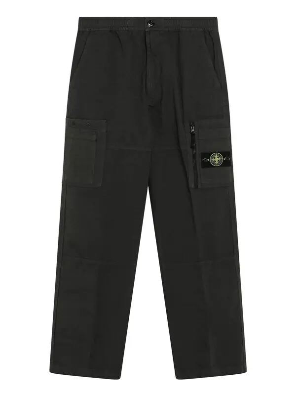 Stone Island Cotton Ripstop Cargo Trousers - Gray