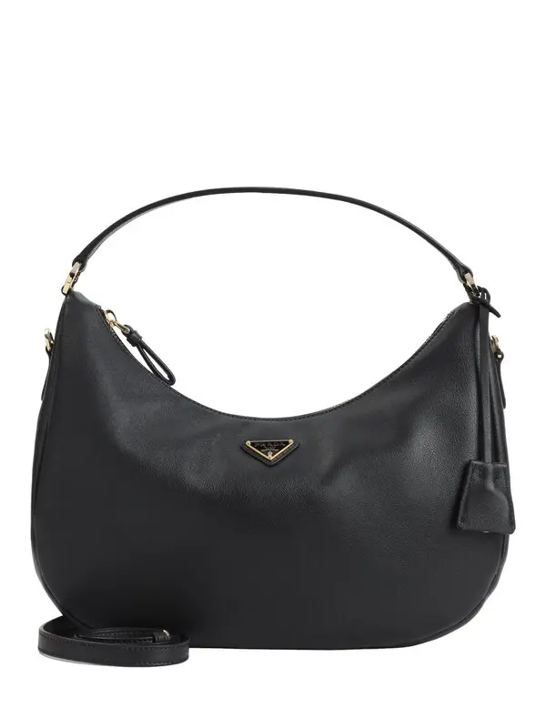 Prada Calf Leather Top Handle Bag - Black