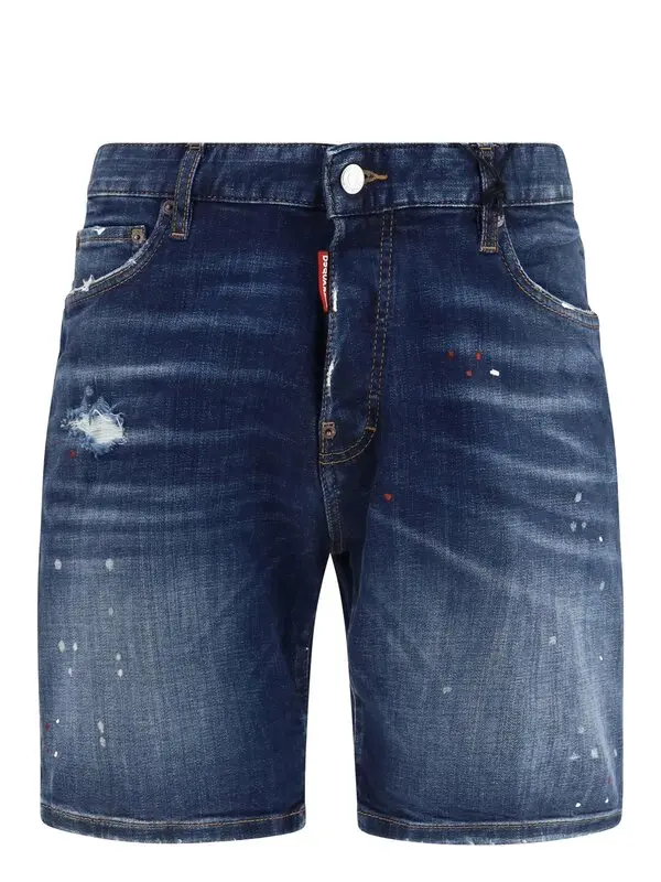 Dsquared2 Distressed Denim Shorts - Blue
