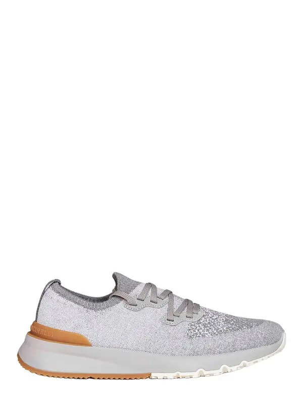 Brunello Cucinelli Grey Chiné Knit Runners - Multicolor