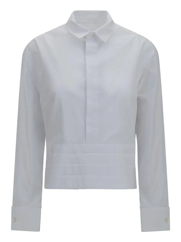 Sacai Cotton Poplin Belted Shirt - White