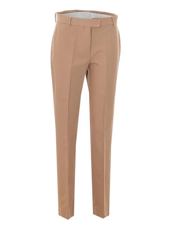 Max Mara Stretch Viscose And Cotton Trousers - Cream