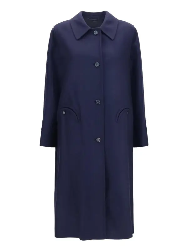 BLAZÉ MILANO Blazè Milano Nitak Woolly Wool Trench Coat - Blue