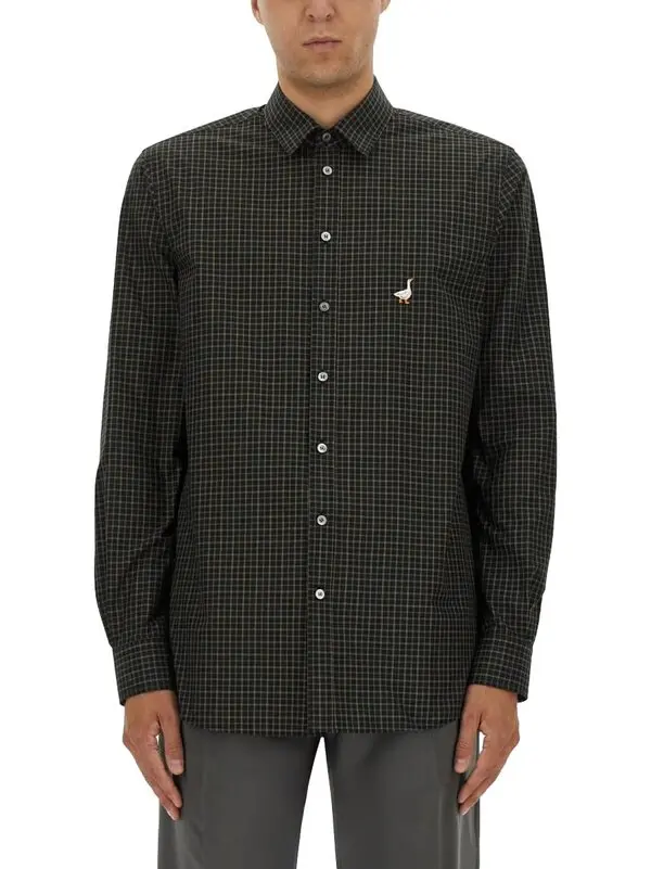 Moschino Shirt With Goose Embroidery - Gray