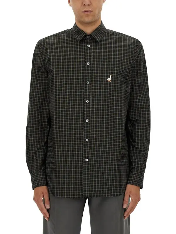 Moschino Shirt With Goose Embroidery - Gray