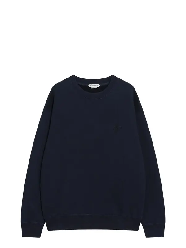 JW Anderson Embroidered Logo Cotton Sweatshirt - Blue