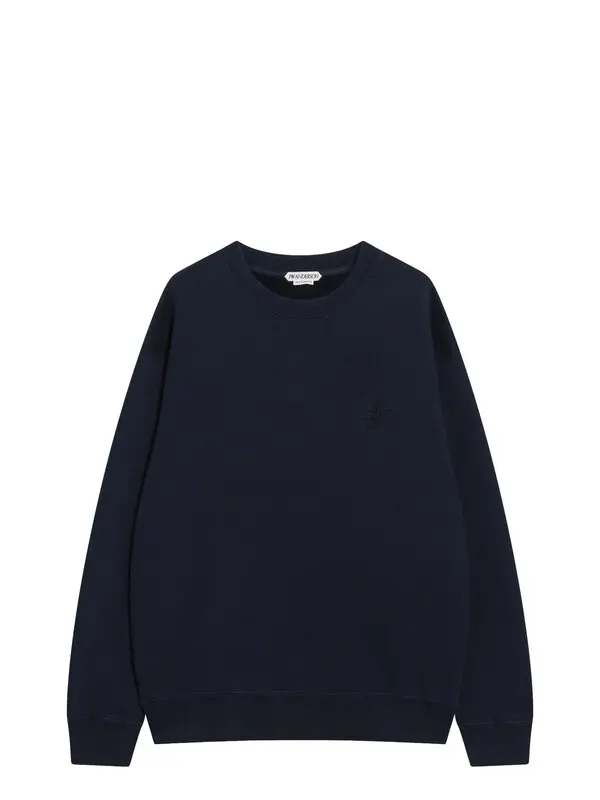 JW Anderson Embroidered Logo Cotton Sweatshirt - Blue