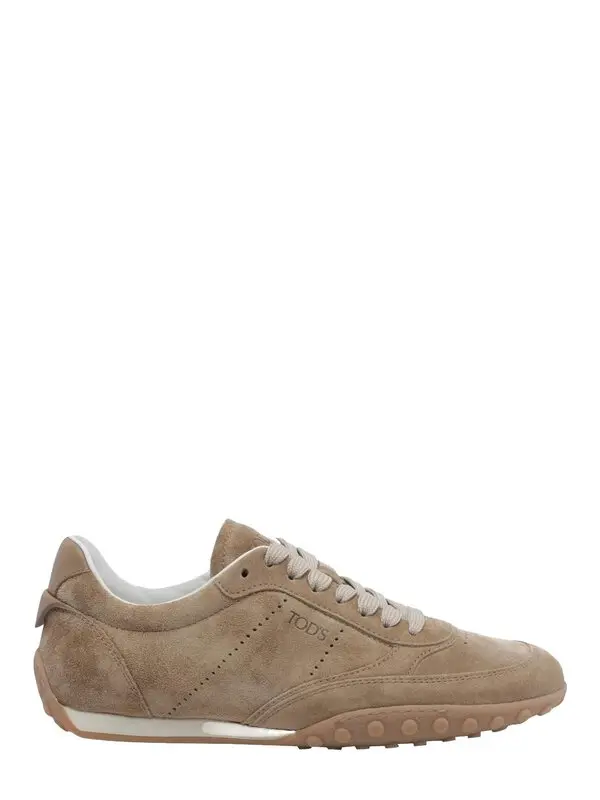 TOD'S Logo Suede Sneakers - Cream