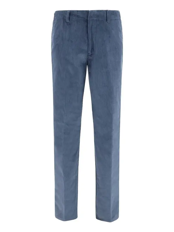 Etro Roma Stretch Cotton Corduroy Pants - Blue
