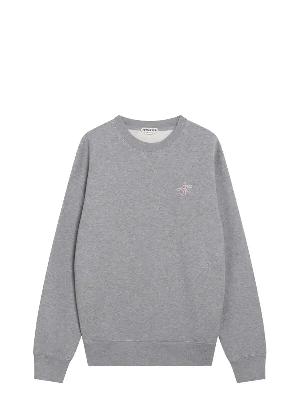 JW Anderson Cotton Sweatshirt With Embroidered Logo - Gray