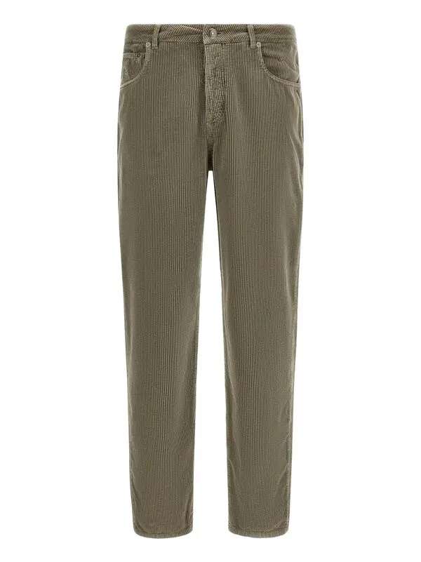 Brunello Cucinelli Cotton Corduroy Trousers - Green