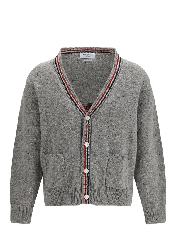 Thom Browne Hector Donegal Yarn Cardigan - Gray