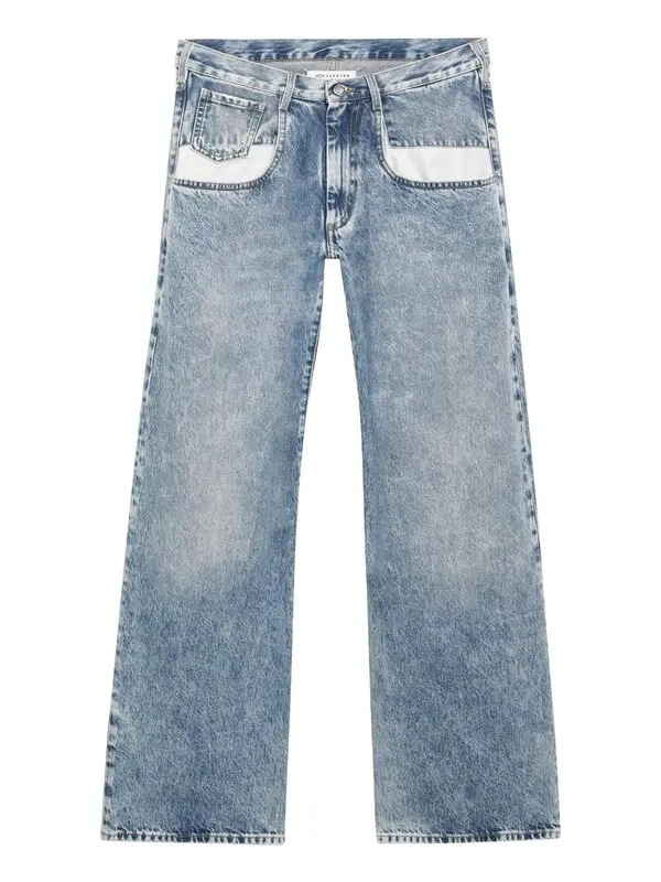 MAISON MARGIELA Light Washed Jeans With Contrasting Insert Pocket Details - Blue