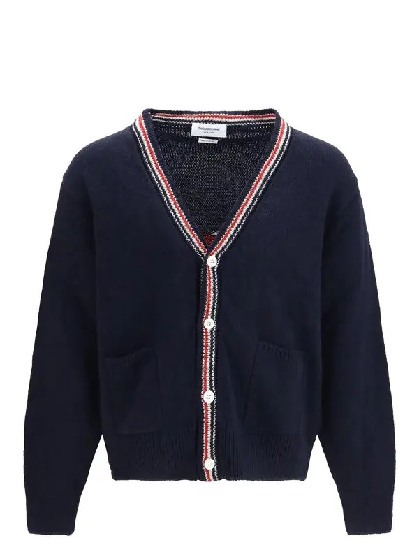 Thom Browne Hector Donegal Yarn Cardigan - Blue