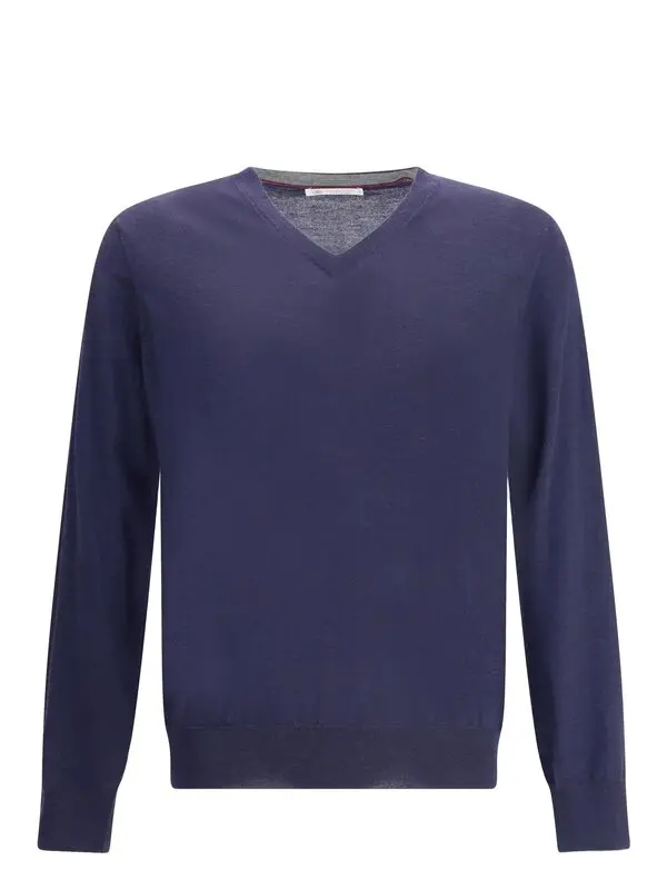 Brunello Cucinelli Ultrafine Virgin Wool Sweater - Blue