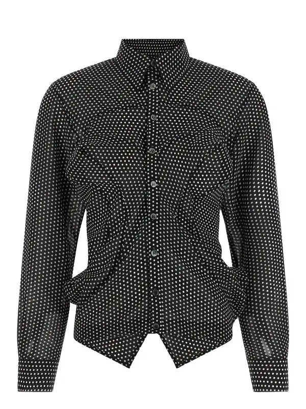 Junya Watanabe Polka Dot Silk-effect Shirt - Multicolor