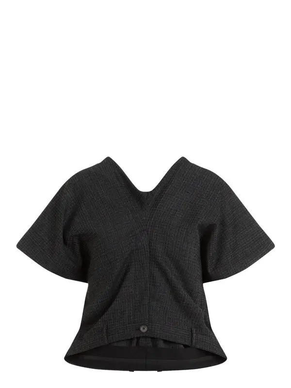 Balenciaga Wool Tailored Top - Black