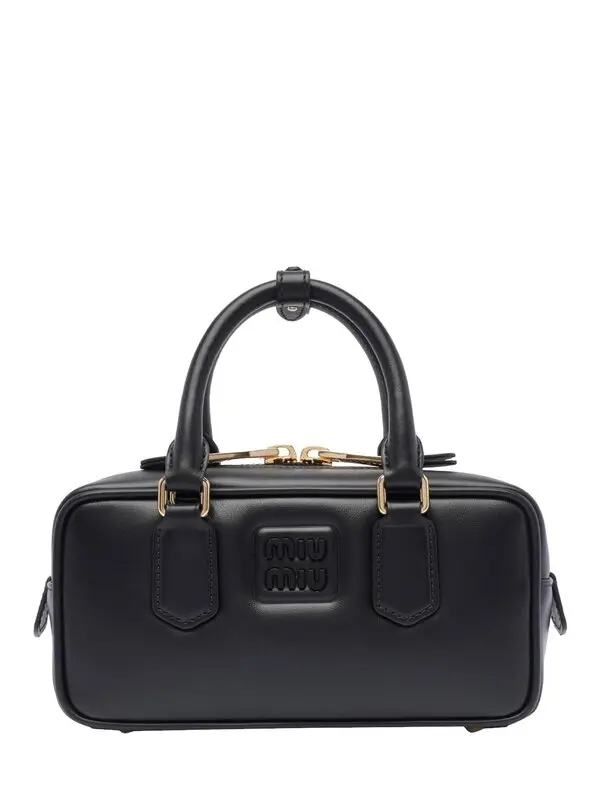 Miu Miu Mini Leather Arcadie Handbag - Black
