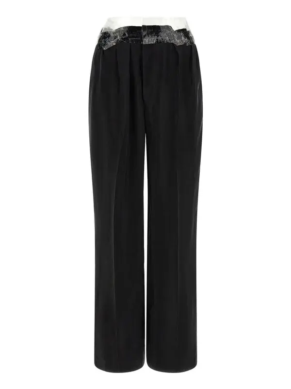 MAISON MARGIELA Taped Fluid Cupro Trousers - Black