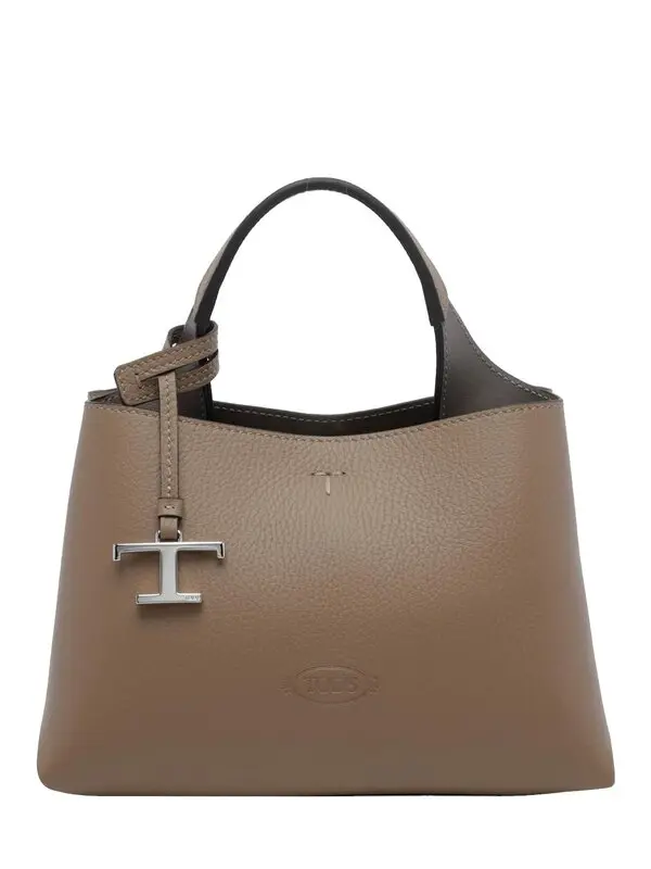 TOD'S Medium Leather T Timeless Handbag - Cream