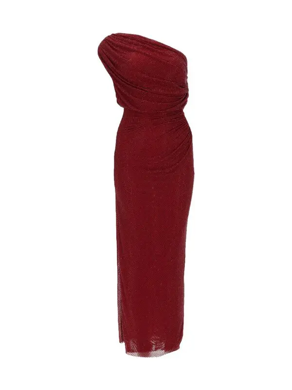 SELF-PORTRAIT Midi Dress With Rhinestones - Multicolor