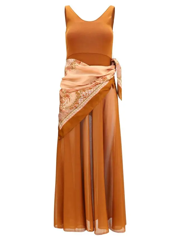 Zimmermann Aster Scarf Maxi Dress - Brown